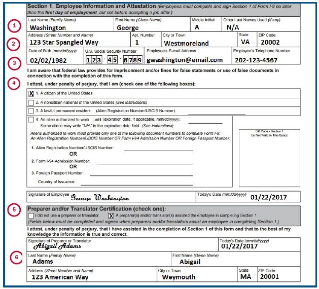 How Do We Complete Form I 9 section And Community